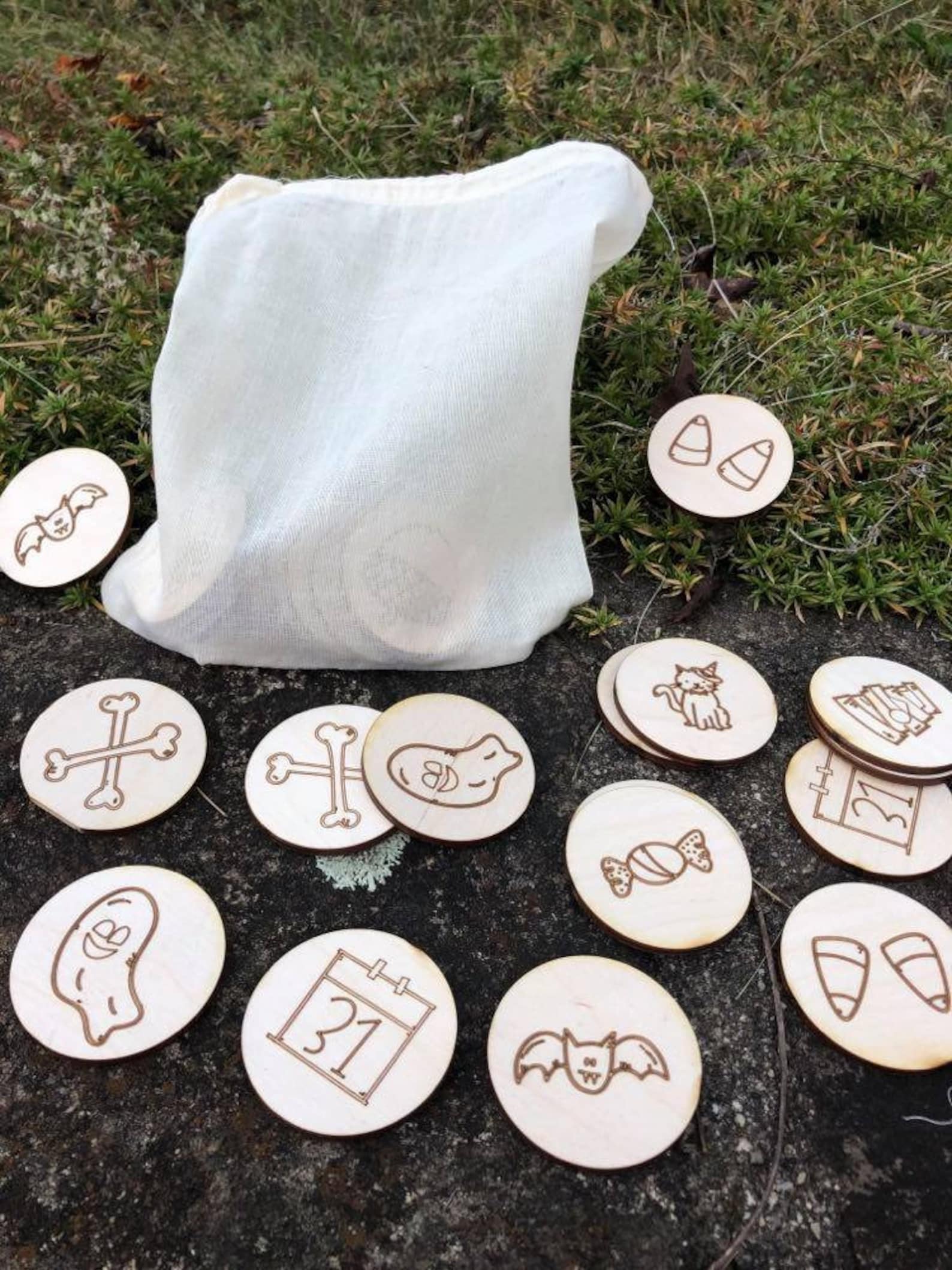 Wood Match Game Make a Match Memory Match Winter Themes - Etsy