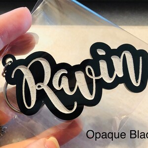 Colored Acrylic Custom Name Key Chain Engraved Acrylic Key - Etsy