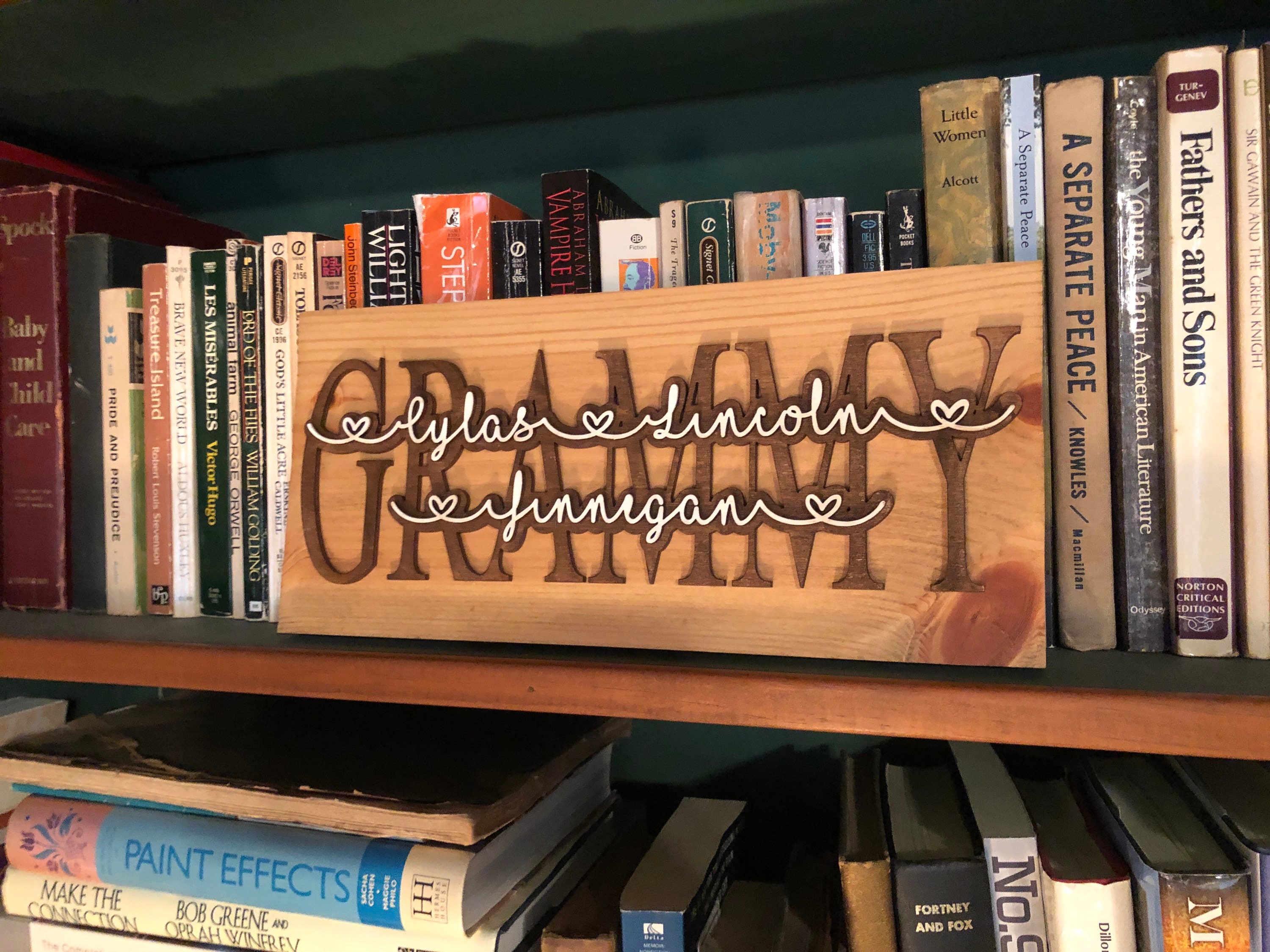 Custom Mom Sign Shelf Sitter Mom Sign With Kids Grandma Sign - Etsy