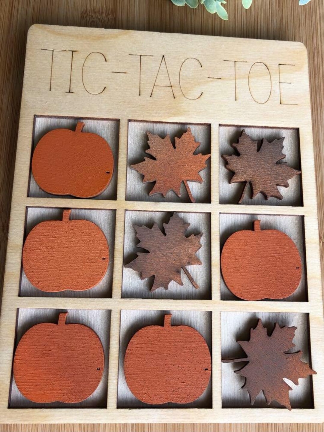 Fall Tic Tac Toe Board and Pieces Games for Kids Coffee Table Tic Tac ...