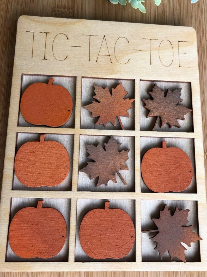 Fall Tic Tac Toe Board and Pieces Games for Kids Coffee - Etsy