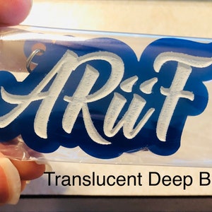 Colored Acrylic Custom Name Key Chain Engraved Acrylic Key - Etsy