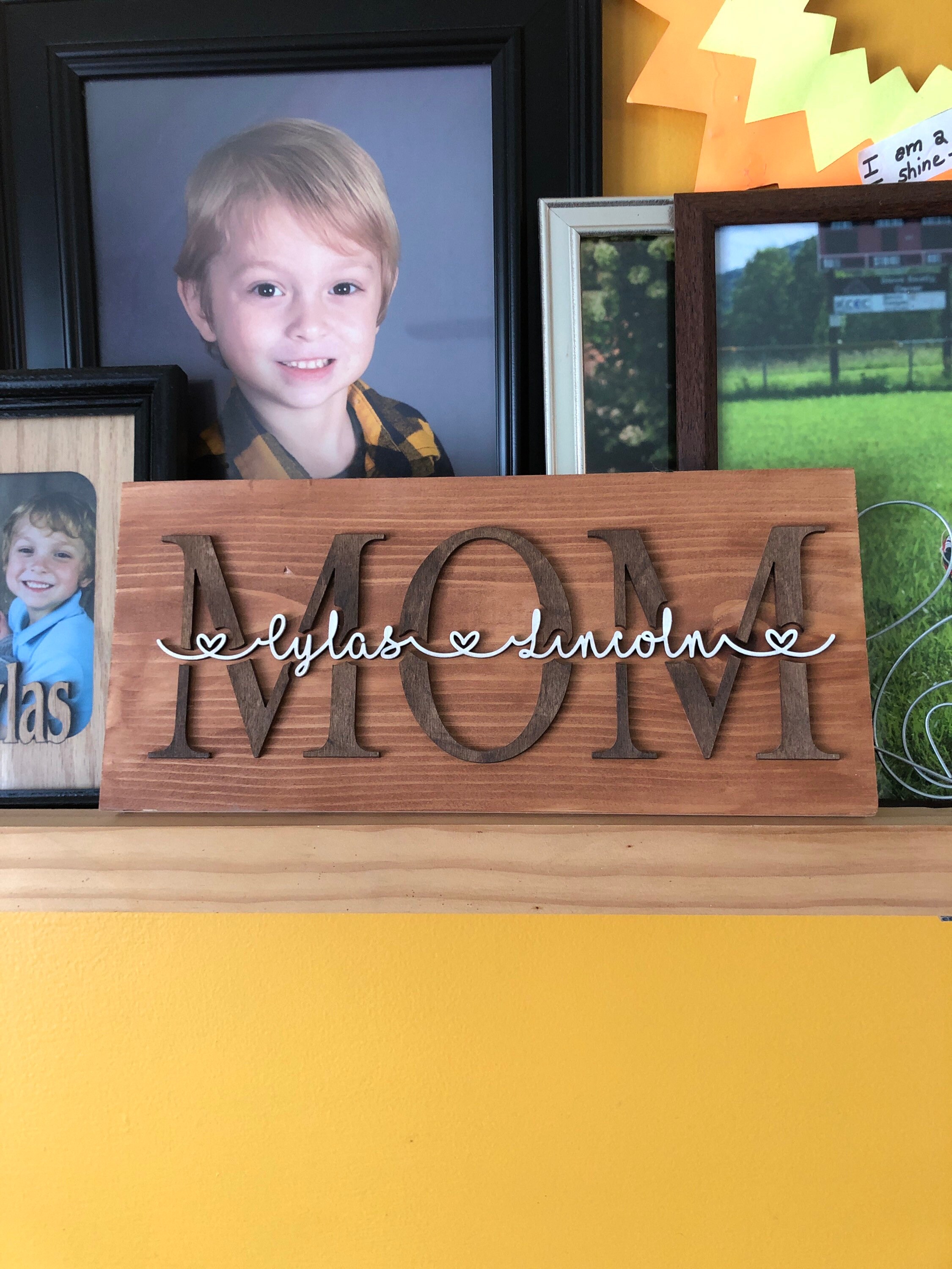 Custom Mom Sign Shelf Sitter Mom Sign With Kids Grandma Sign - Etsy