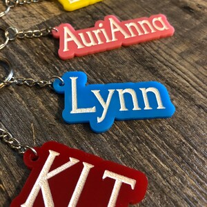 Colored Acrylic Custom Name Key Chain Engraved Acrylic Key - Etsy
