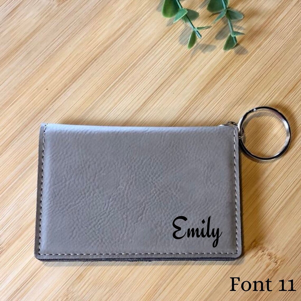 Personalized Keychain ID Holder Name Keychain Wallet Custom - Etsy