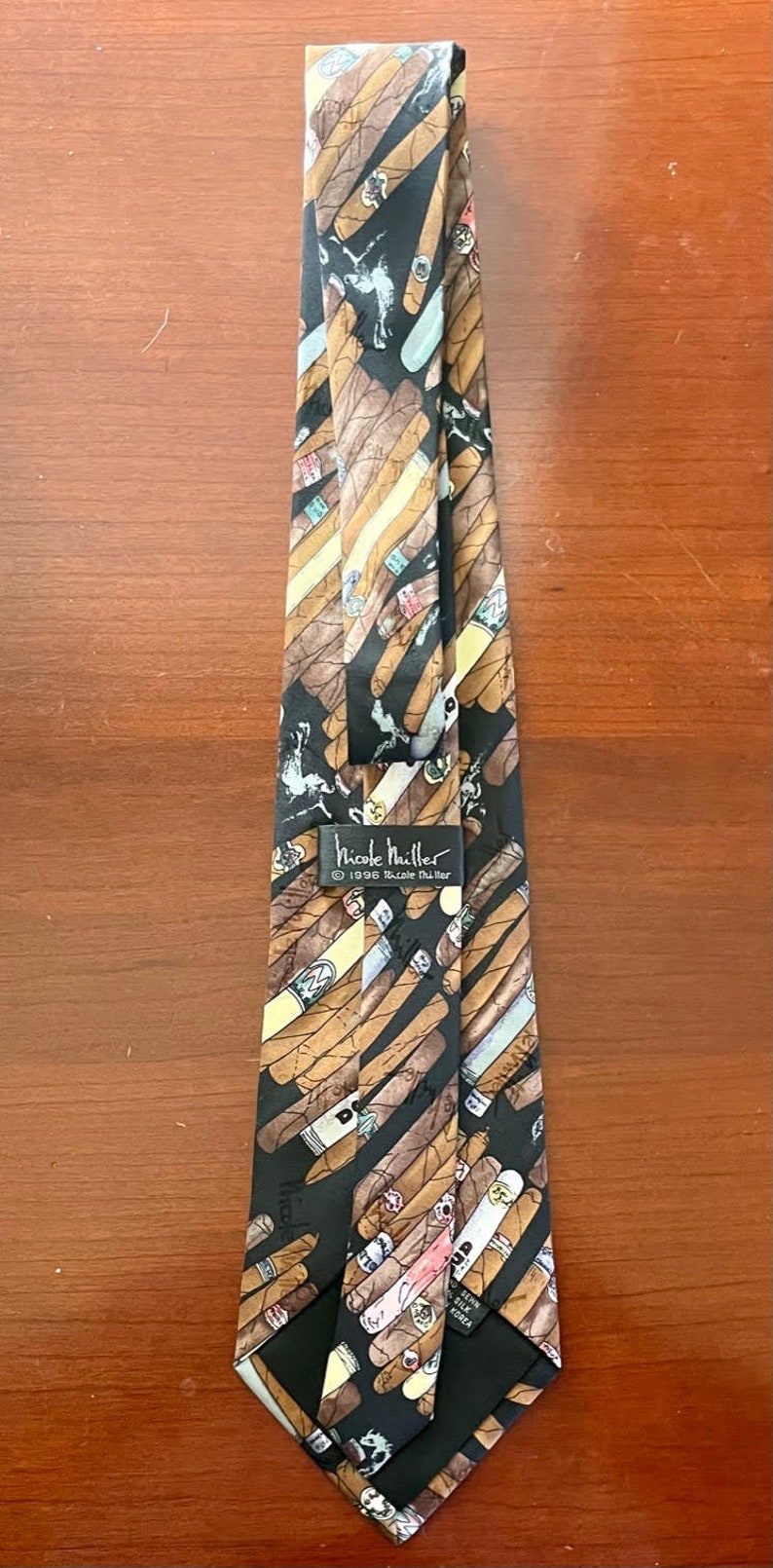Vintage Cigar Tie by Nicole Miller Classic Mens 100% Silk Tie Fully ...