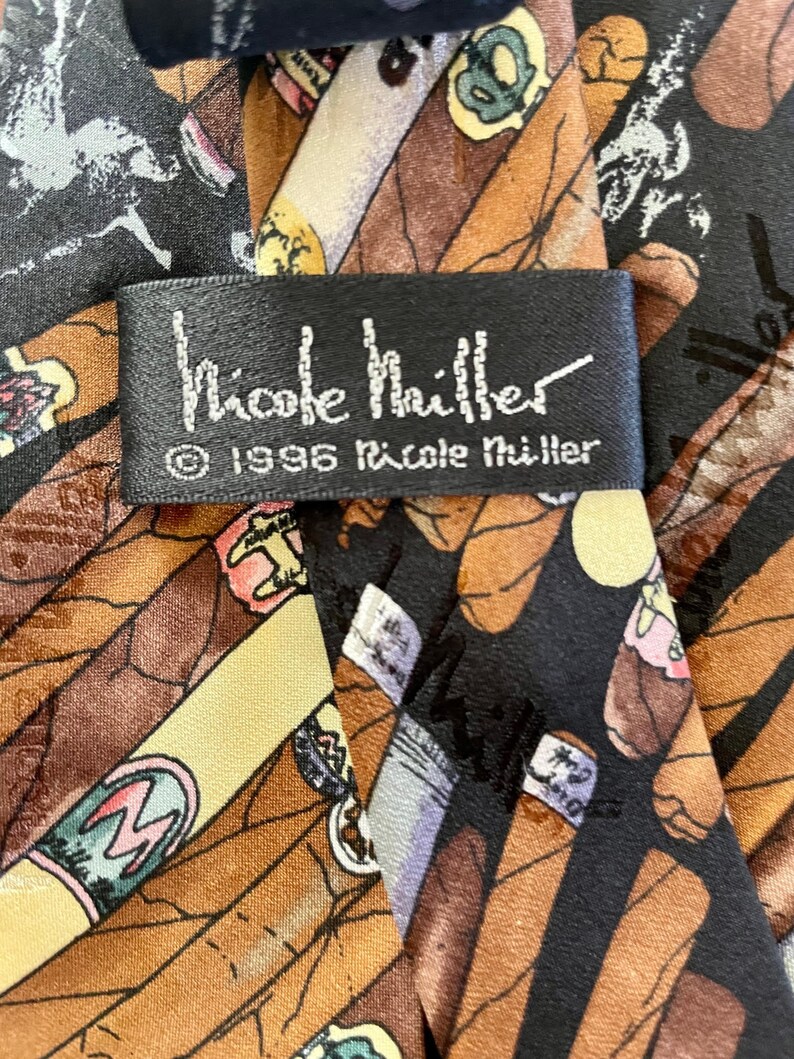 Vintage Cigar Tie by Nicole Miller Classic Mens 100% Silk Tie Fully ...