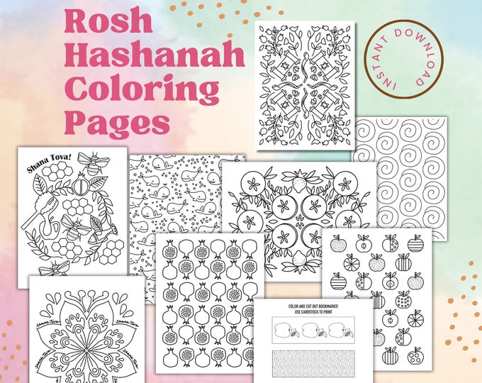 Printable Rosh Hashanah Activity Book for Kids. Activity Pages, Puzzles ...