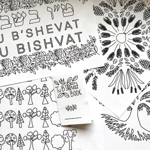 Tu Bishvat Coloring Pages Tu B’shevat Jewish Holiday Tree Birthday Kid ...
