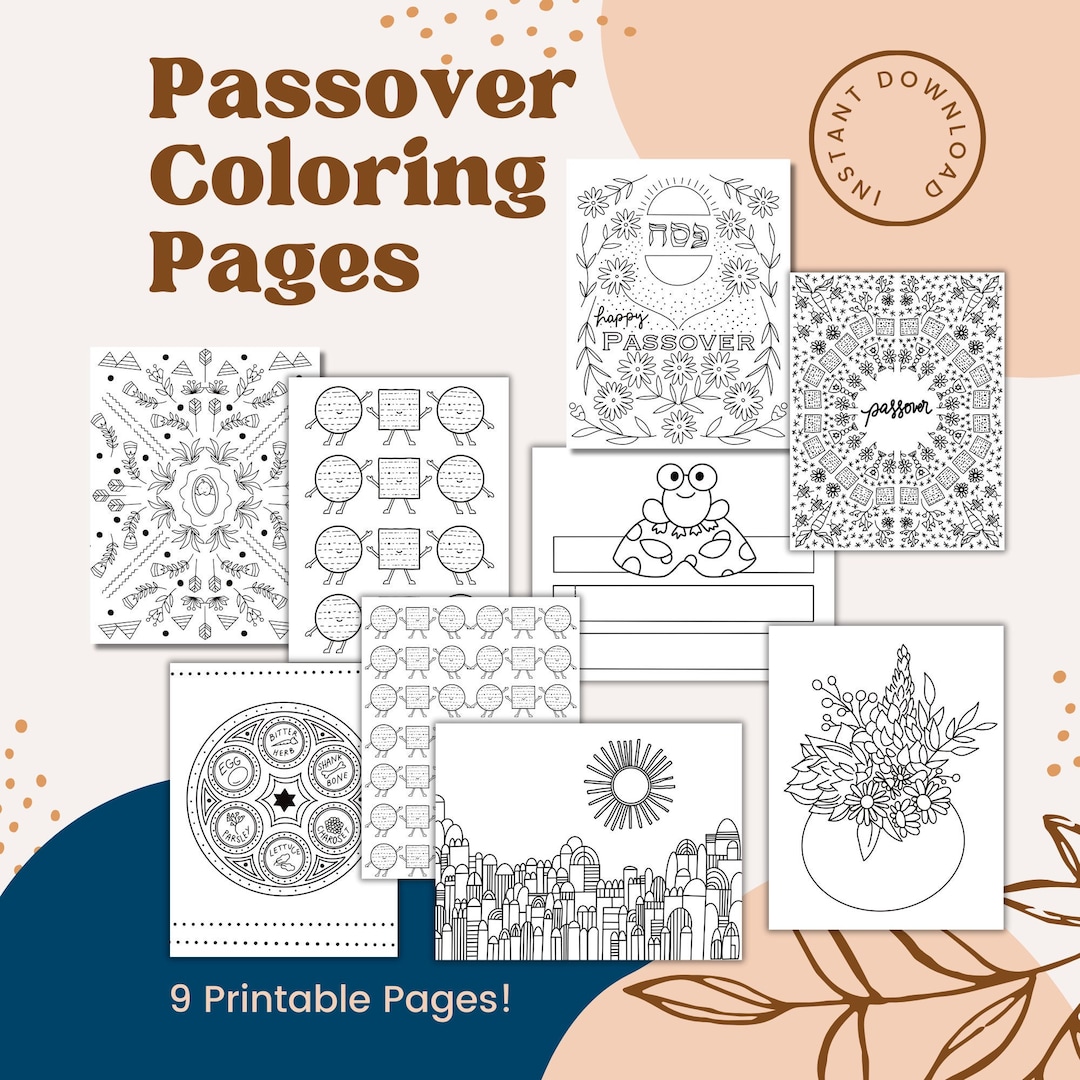 Passover Activity for Seder Plate, Matzoh, Baby Moses, Flowers ...