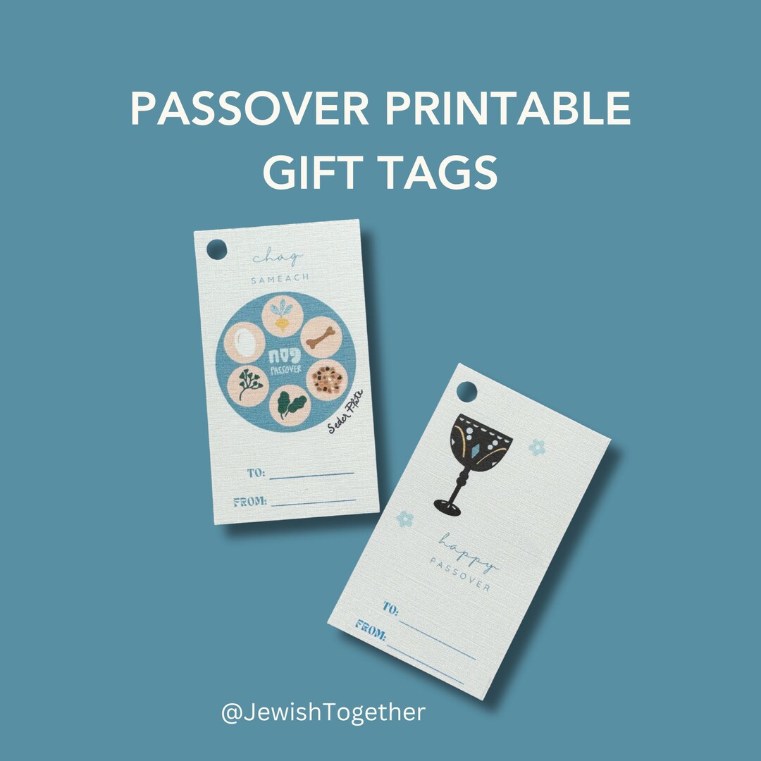 Passover Printable Gift Tags for Seder With Seder Plate Design ...