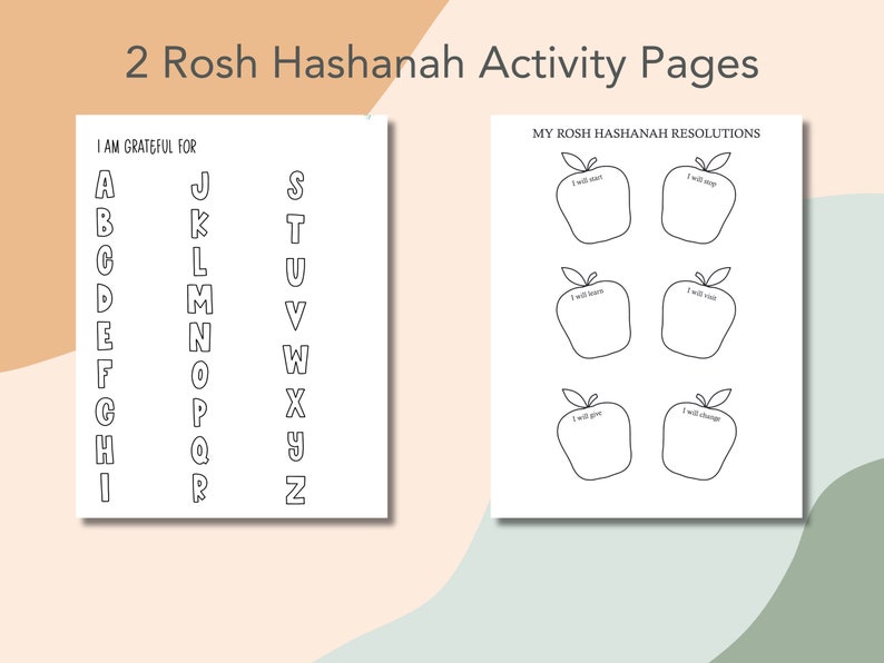 Rosh Hashanah Activity Coloring Book for Jewish Holidays Printable ...