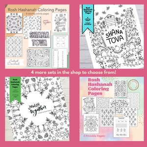 Rosh Hashanah Printable Coloring Pages for Instant Download of Jewish ...