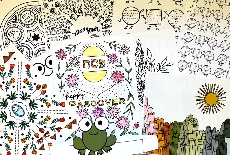 Passover Activity for Seder Plate, Matzoh, Baby Moses, Flowers ...
