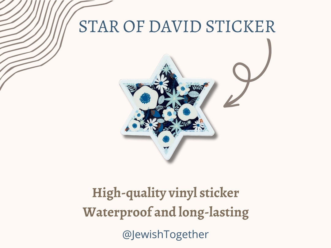 Jewish Star Sticker of Star of David Spiritual Sticker for Laptop Decal ...