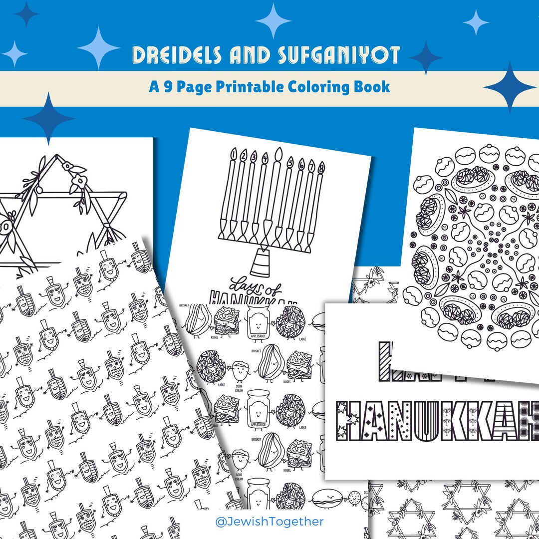 Hanukkah Printable Coloring Pages Book Kids Hanukkah Activity, Jewish ...