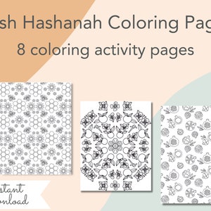 Rosh Hashanah Activity Coloring Book for Jewish Holidays Printable ...