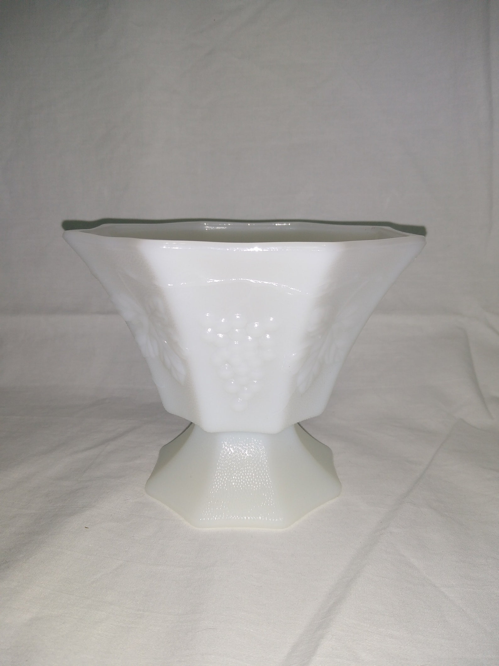 Octagon milk glass grape candy dish | Etsy