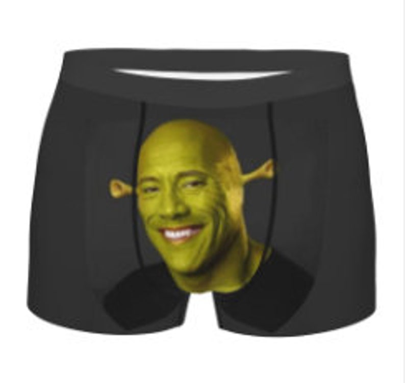 Cursed Shrek Dwayne the Rock Johnson Meme Boxer Shorts - Etsy