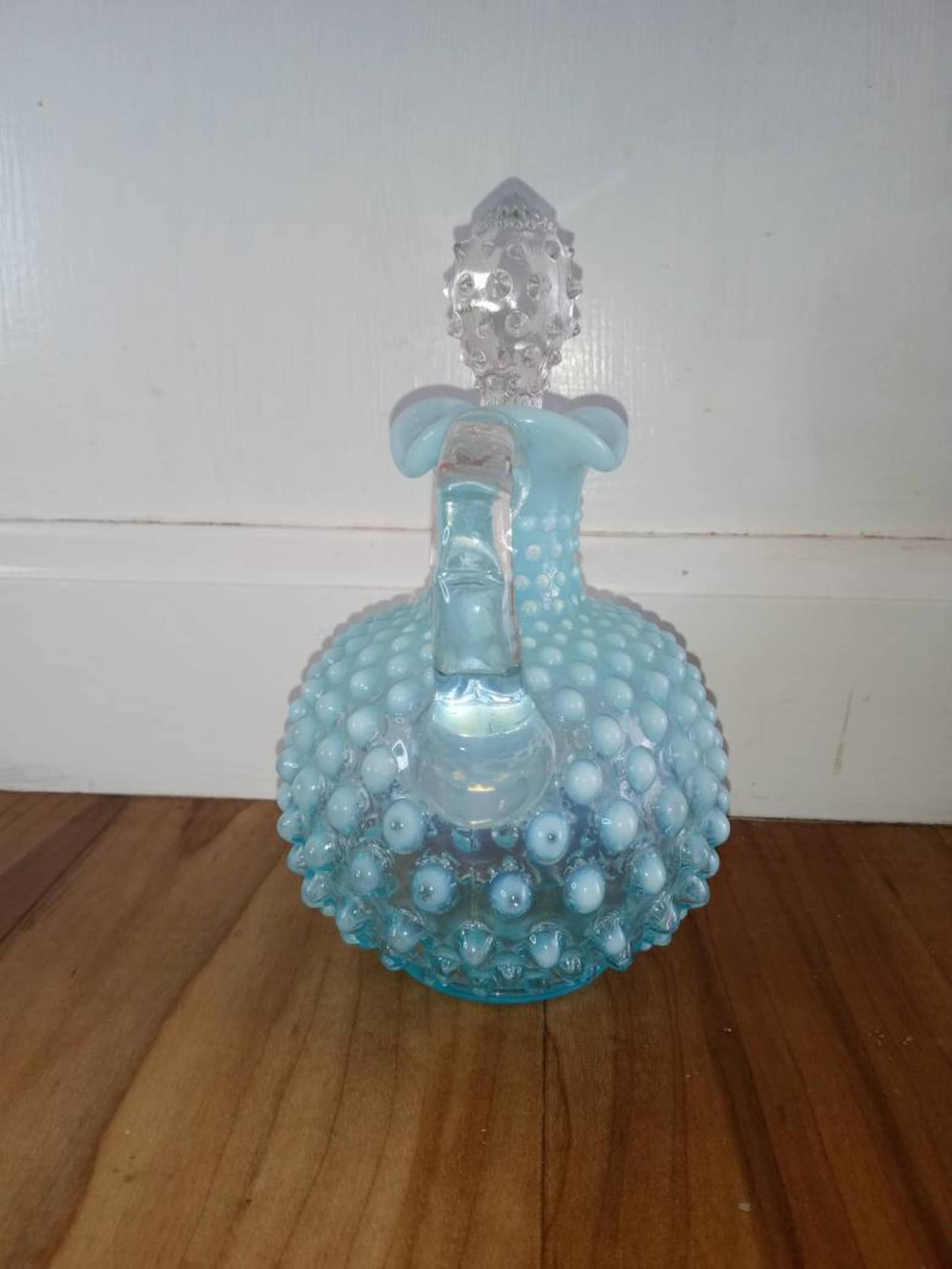 Fenton Blue Opal Hobnail Cruet - Etsy