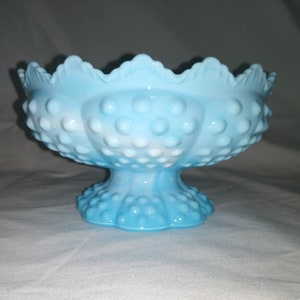 Gorgeous Sky Blue Slag Fenton Hobnail Candle Holder - Etsy