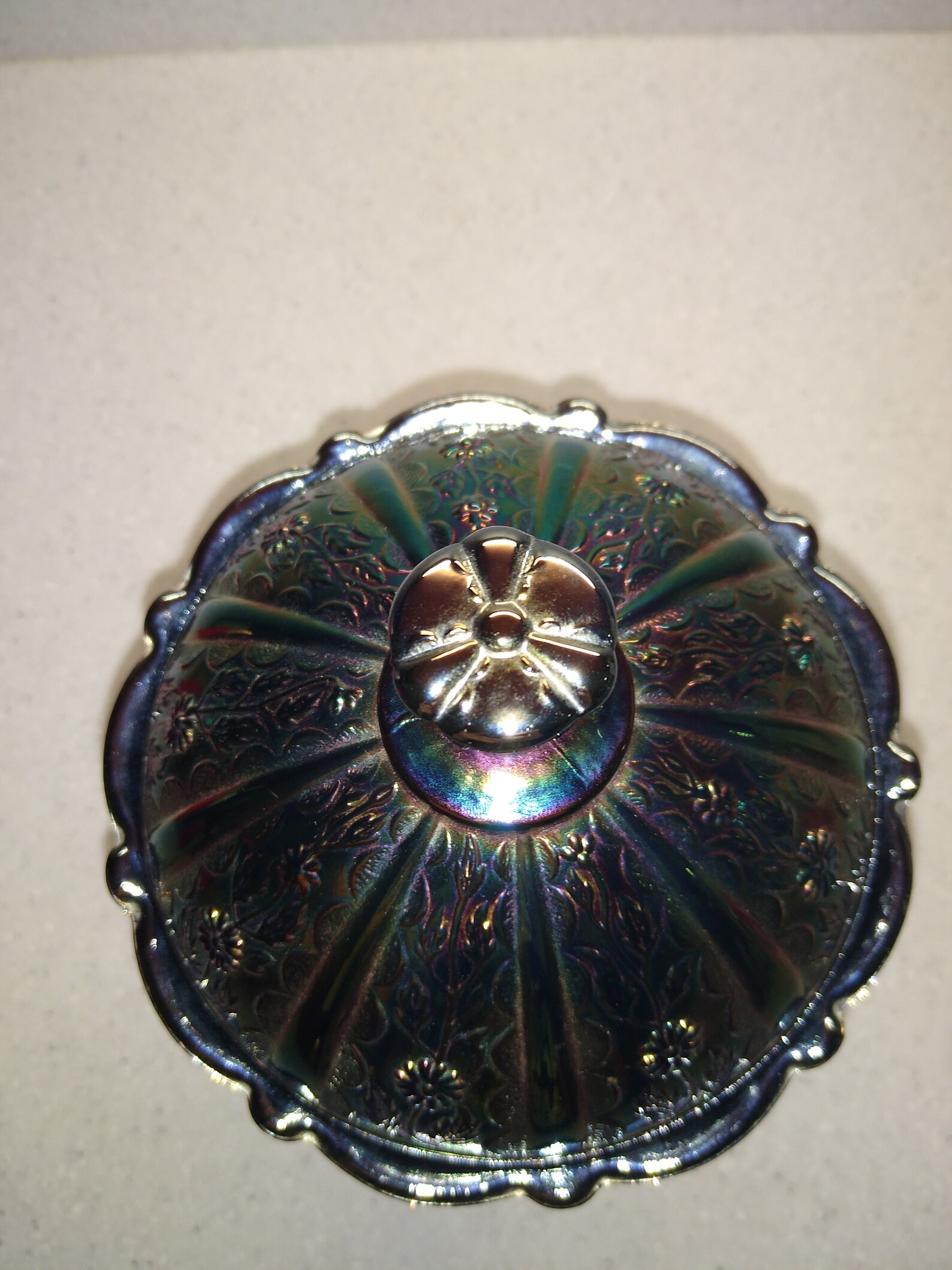 RARE Fenton Black Amethyst 1970s Carnival Glass Daisy Covered - Etsy