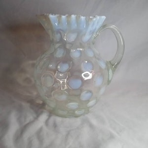 Northwood French Opal Coin Dot Pitcher - Etsy