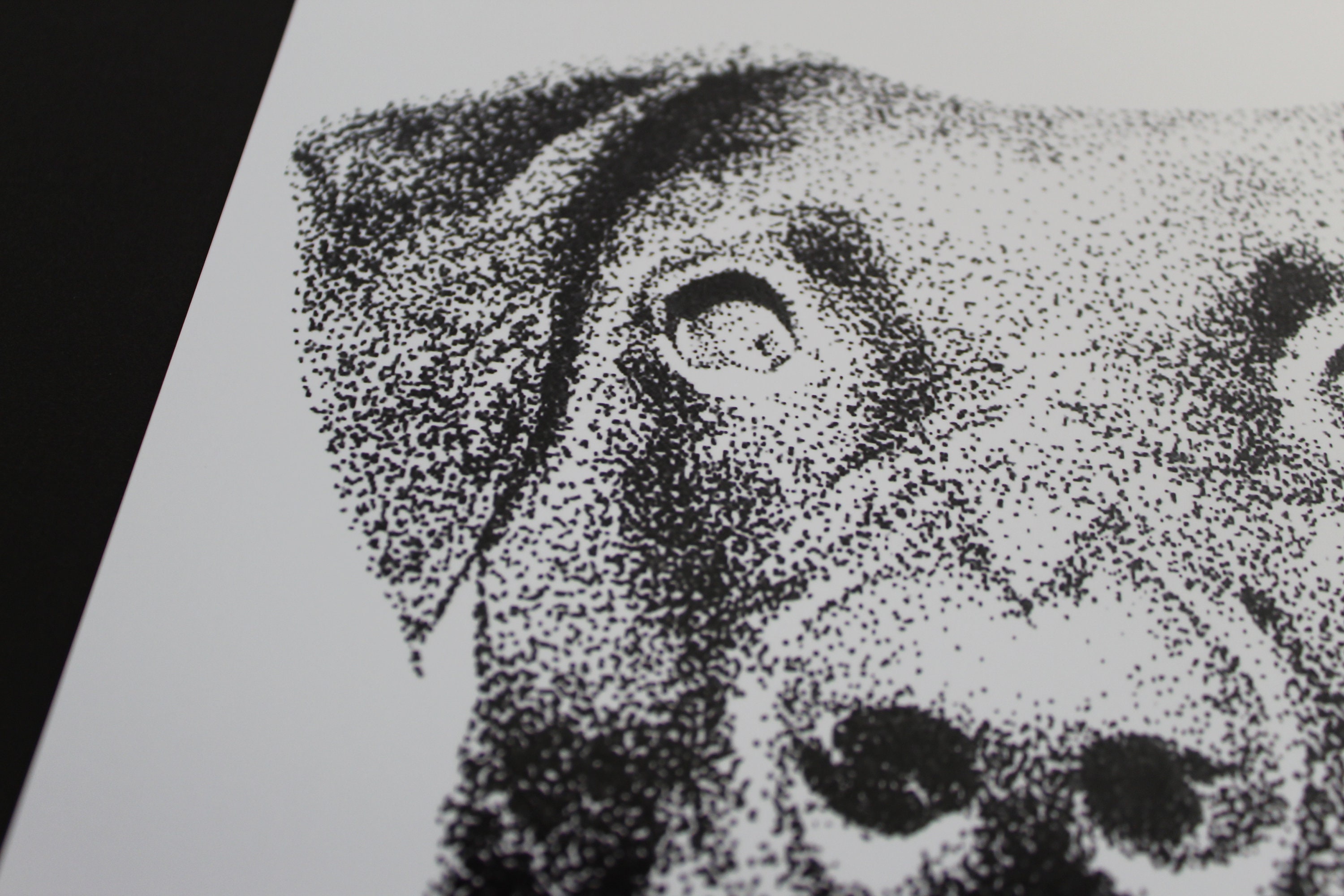 DOG 8x10 Art Print Pointillism Pen and Ink | Etsy