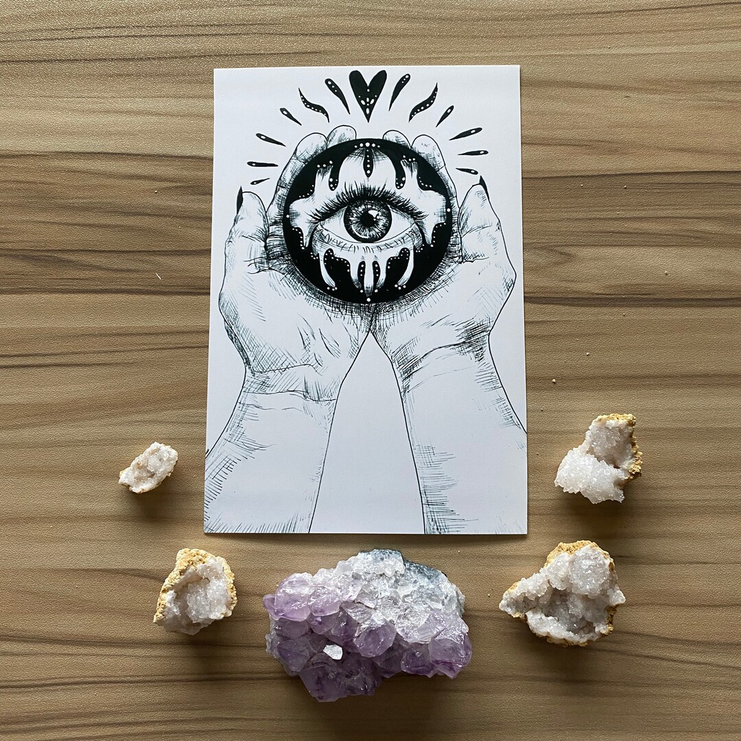 MINI PRINT Spell 4x6 Art Print, Pen and Ink Inktober Drawing - Etsy