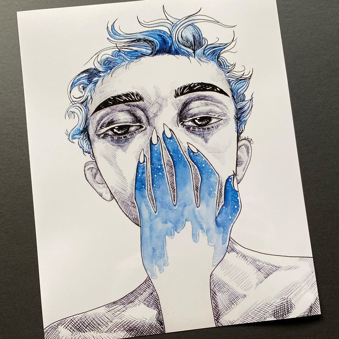 FROZEN - 8"x10" Art Print, Inktober Pen and Ink Watercolor Drawing - Etsy