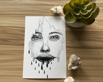 Dripping Ink Art - Etsy