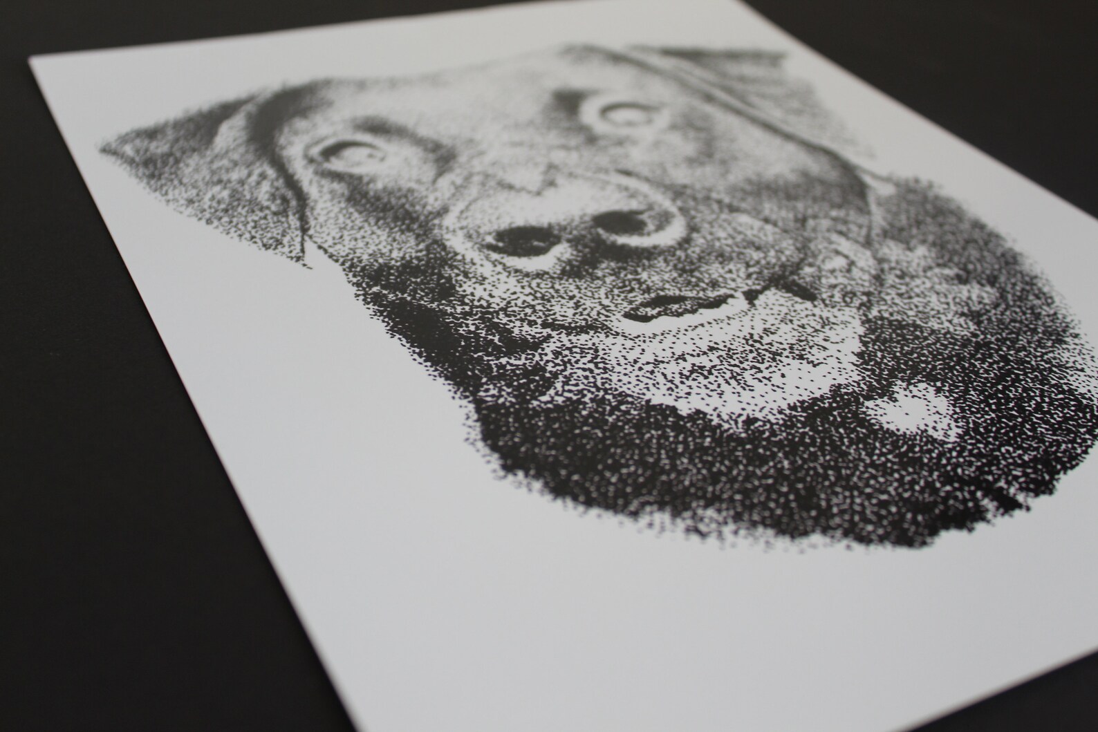 DOG 8x10 Art Print Pointillism Pen and Ink - Etsy