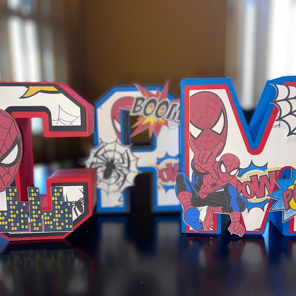 Spiderman 3d Paper Letters - Etsy