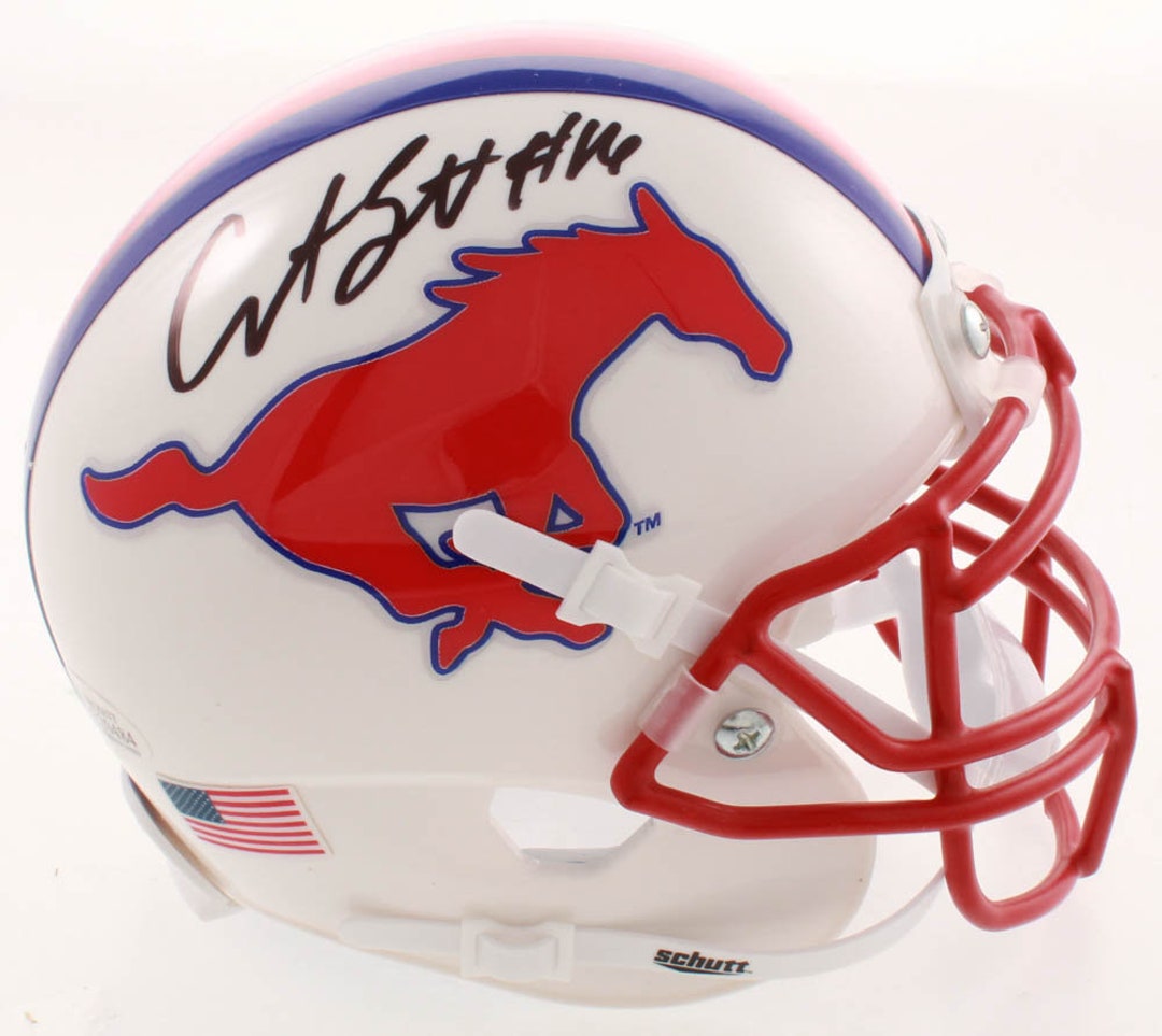 Courtland Sutton Autographed SMU Mini Helmet - SMU Mustangs - Denver ...