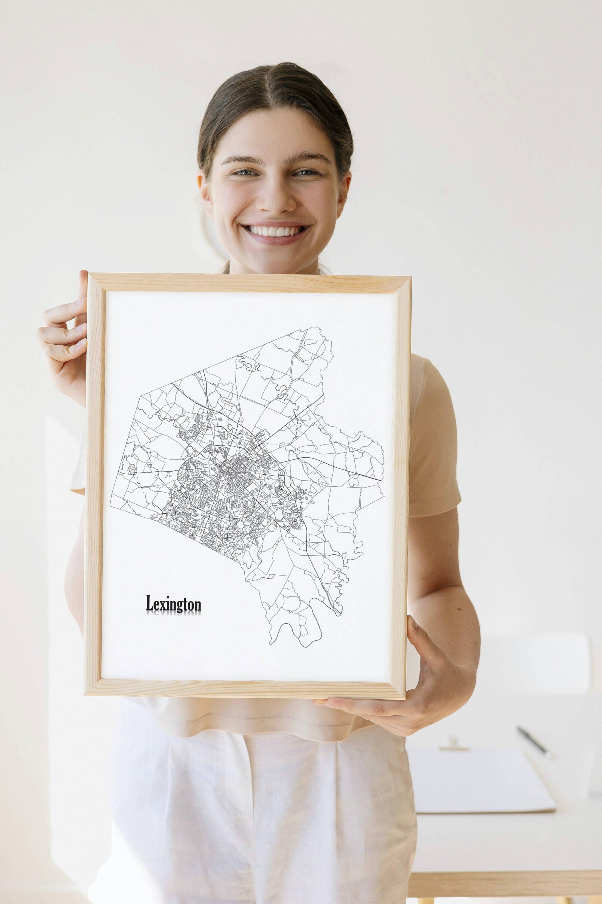 Lexington Kentucky Map Art (set of 5) Wall Decor - University of ...