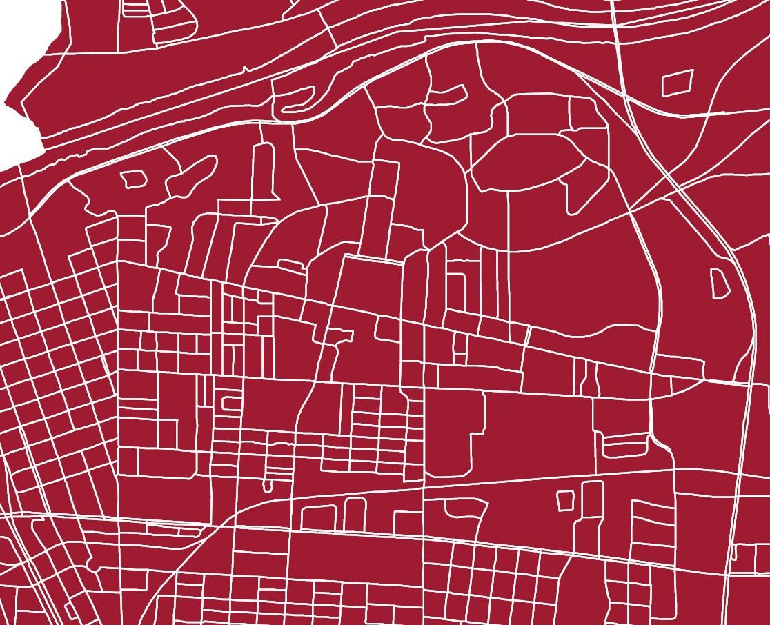 Tuscaloosa, Alabama Map Art set of 2 Wall Decor Alabama Crimson Tide ...