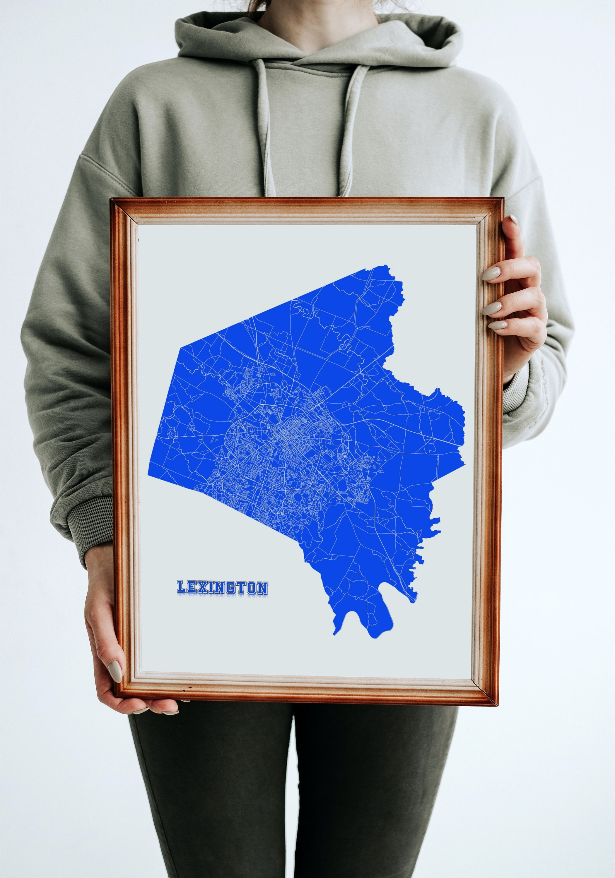 Lexington Kentucky Map Art set of 5 Wall Decor University of Kentucky ...