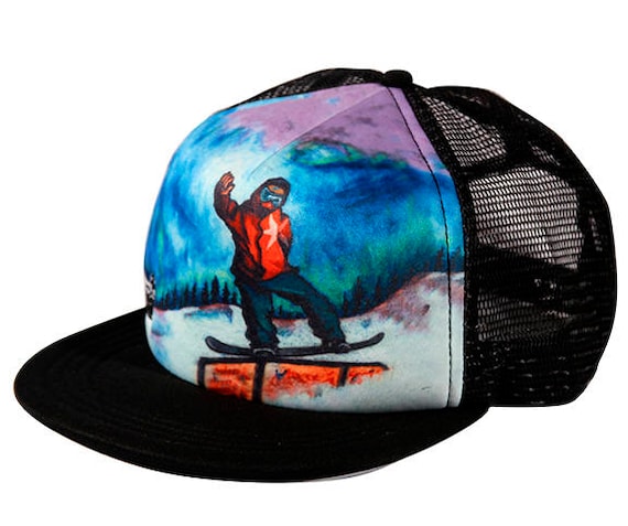 SNOWBOARD TRUCKER HAT ski hat artistic hat railslide hat | Etsy