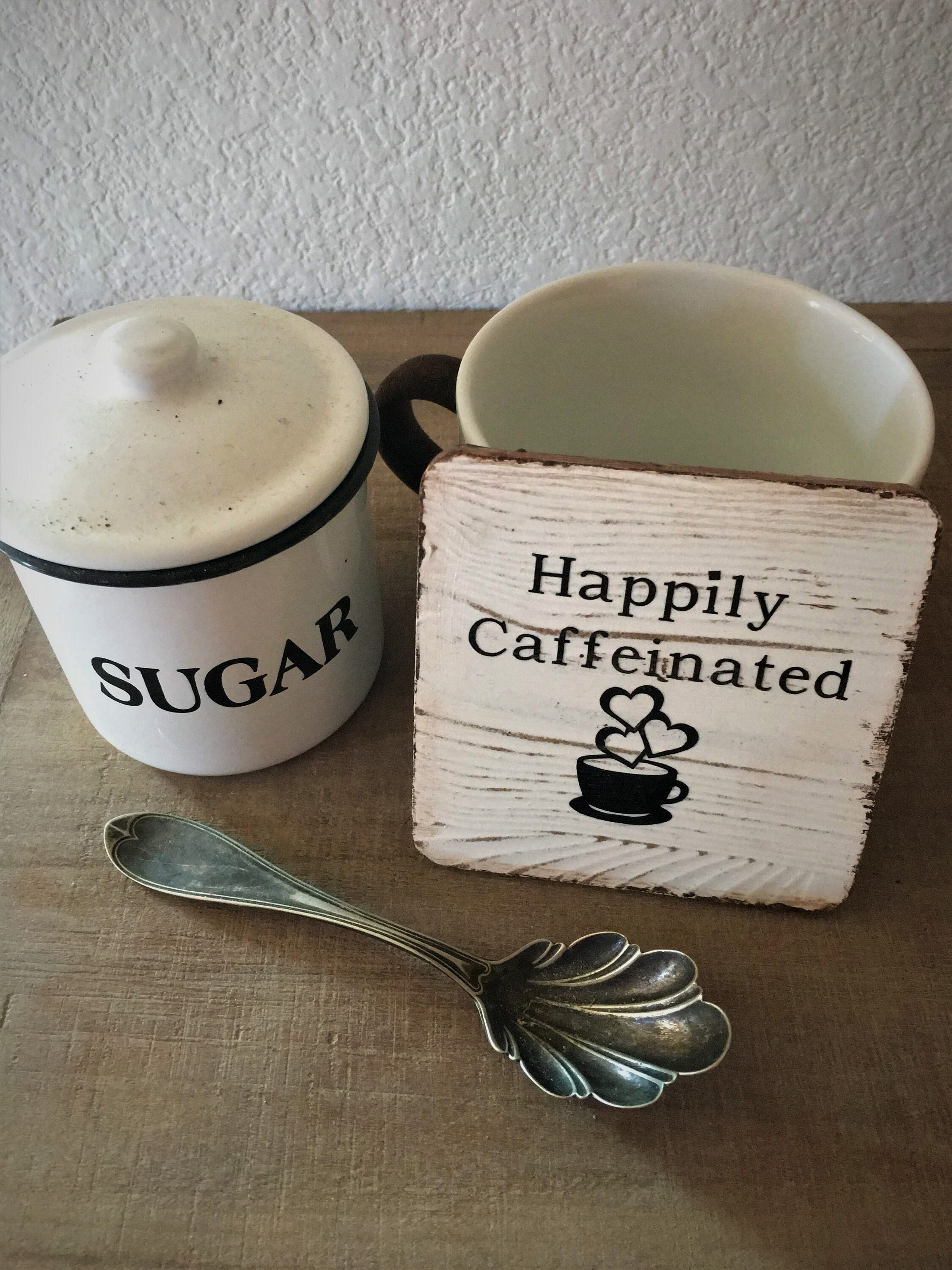 Happily Caffeinated Coffee Coaster - Etsy.de