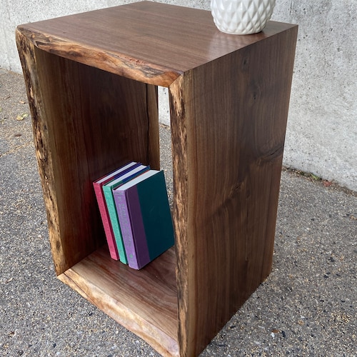 Unique Wood Cube Accent Table - Etsy