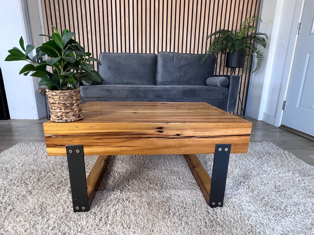 Barn Beam Table, Custom Coffee Table, Handcrafted Coffee Table, Rustic ...