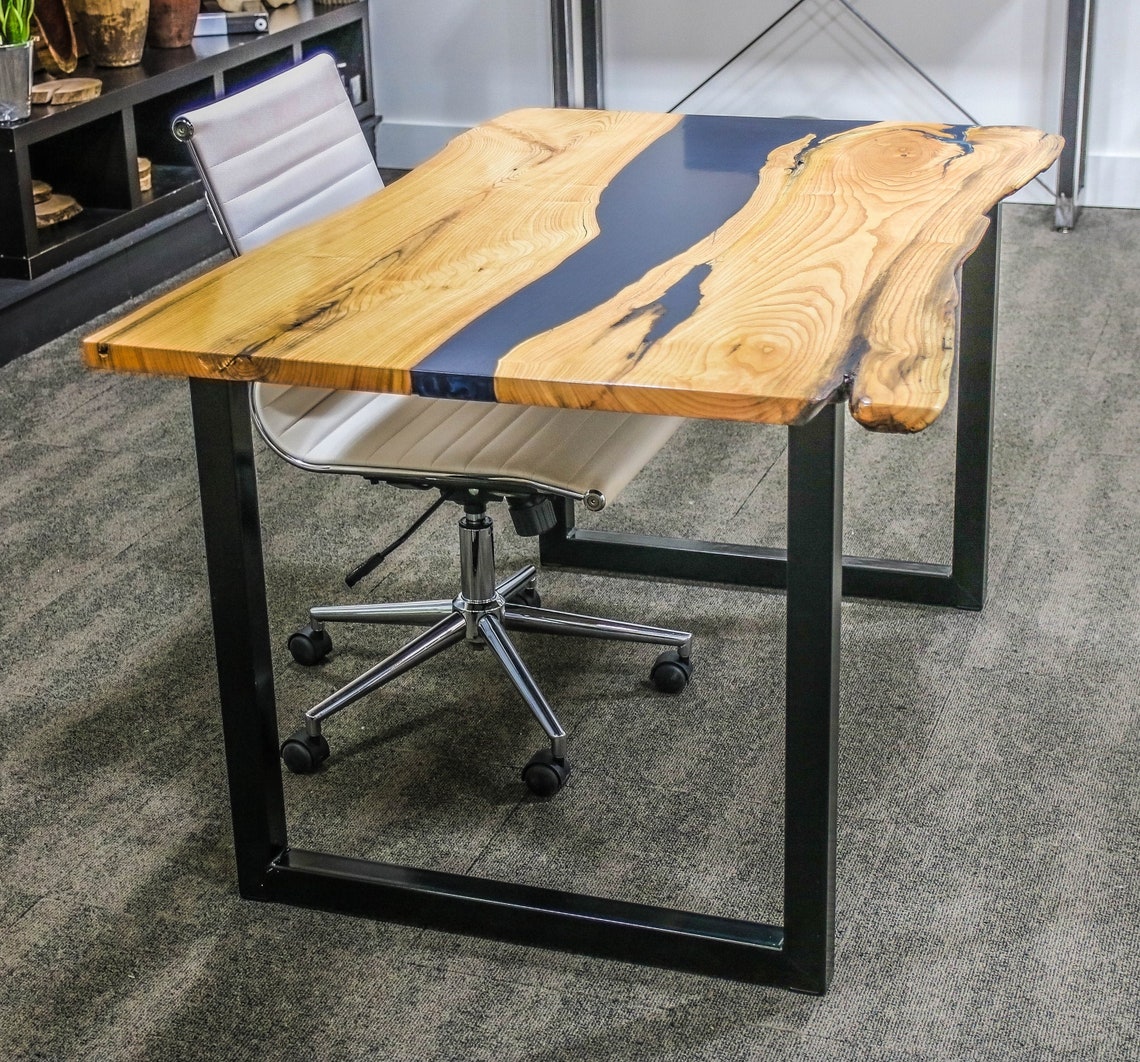 Resin Live Edge Epoxy Table With Heavy Duty Metal Legs - Etsy