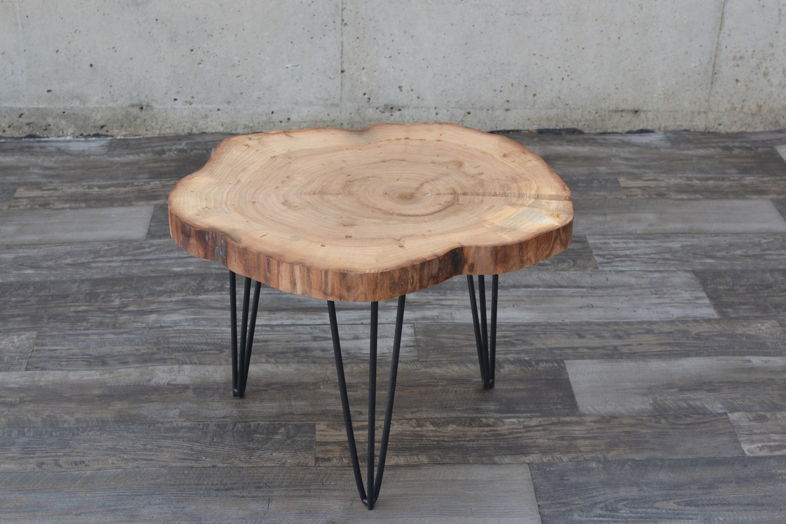 Wood Tree Slice Table With Hairpin Legs - Etsy UK