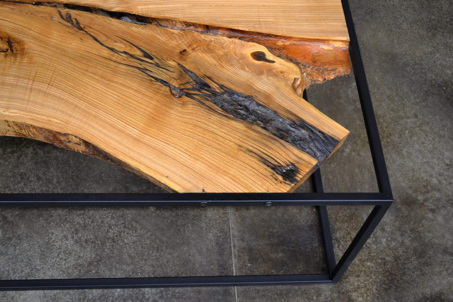 Unique Metal Live Edge Industrial Style Coffee Table - Etsy