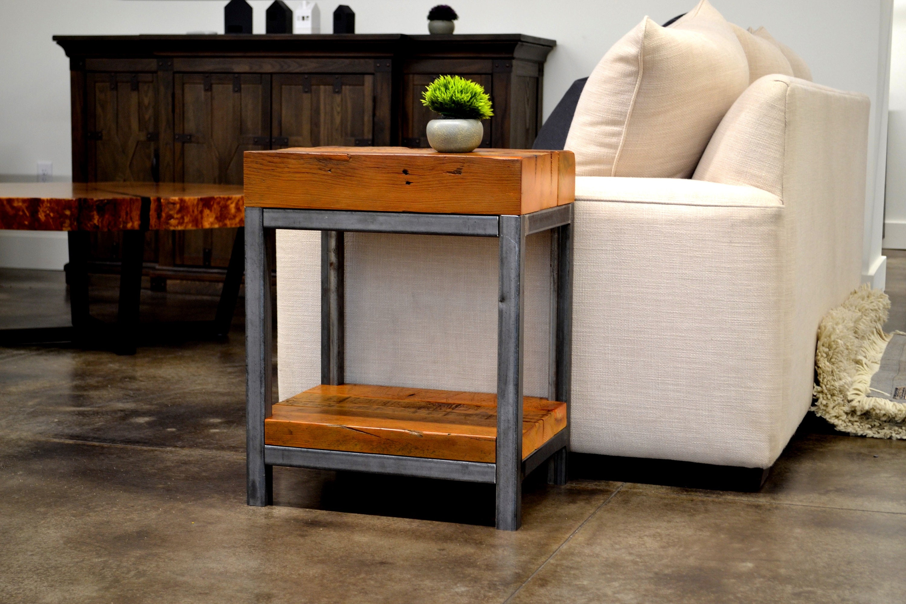 Barn Beam Table Farm Style Table Rustic Table Cabin Table | Etsy