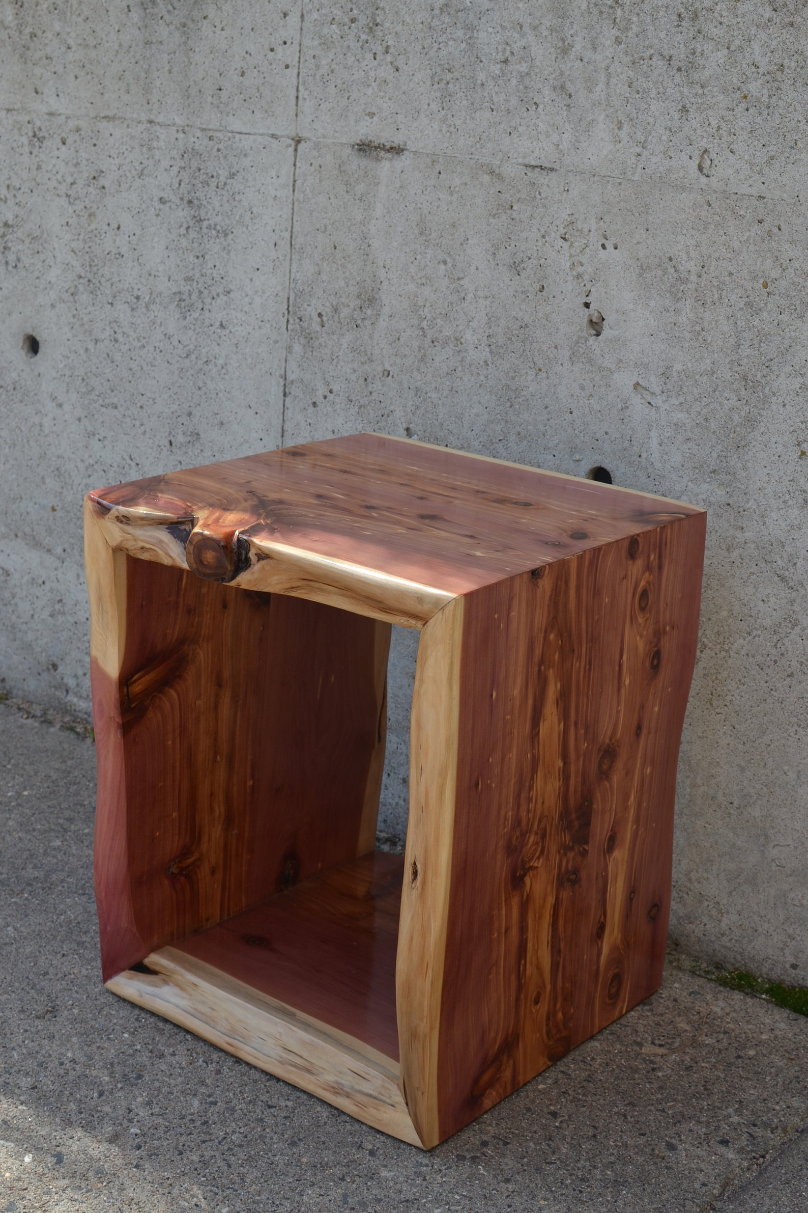 Live Edge Red Cedar Cube Side or Accent Table - Etsy