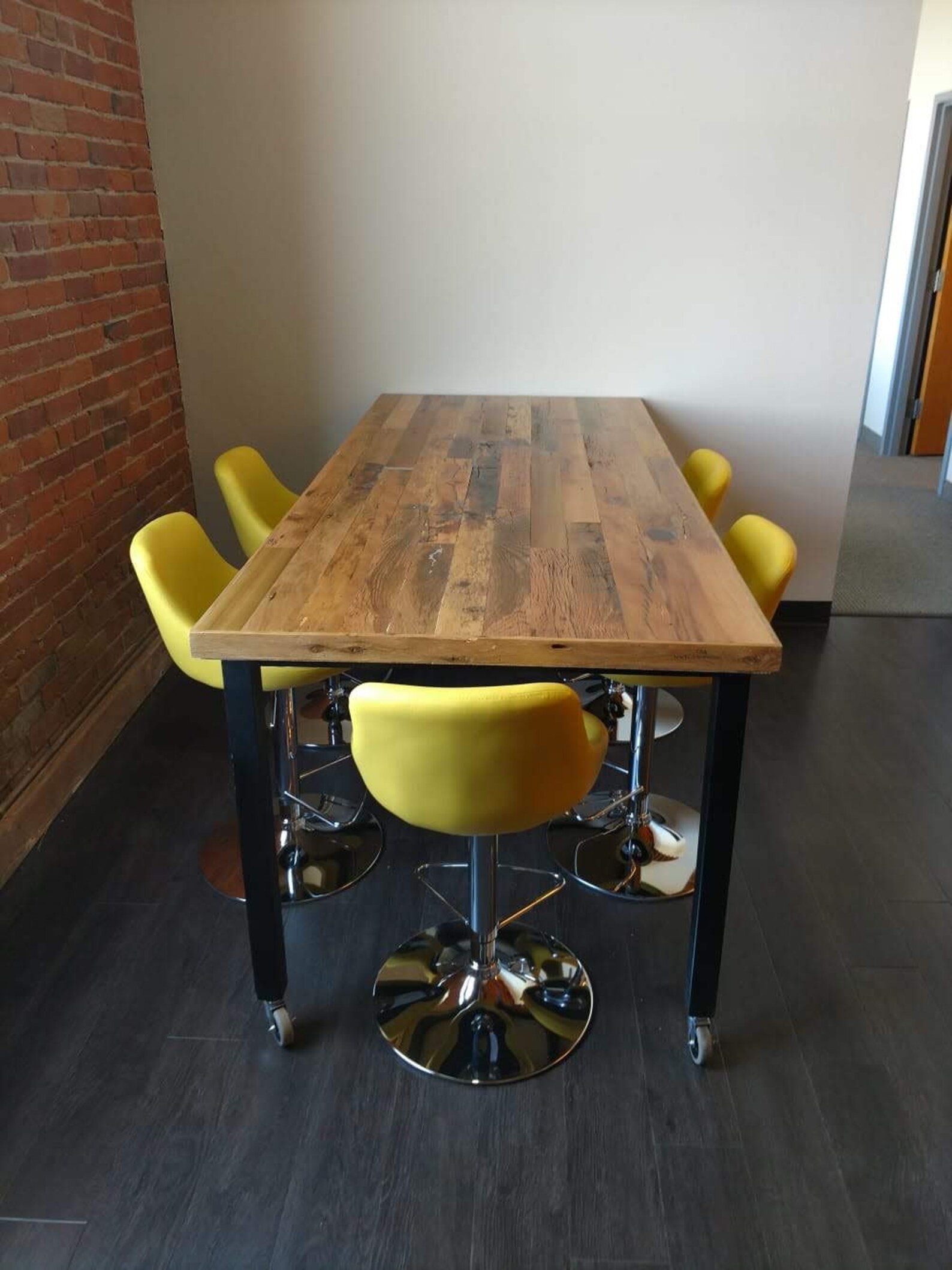 Reclaimed Barn Wood Conference Table With Wheels - Etsy