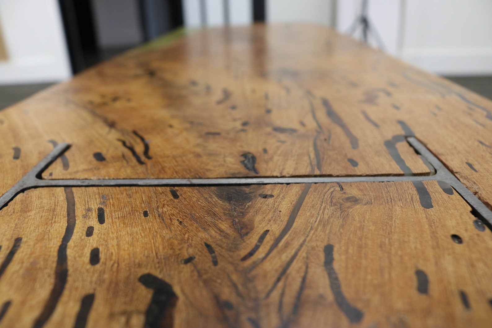 Live Edge Epoxy Resin Industrial Bench - Etsy
