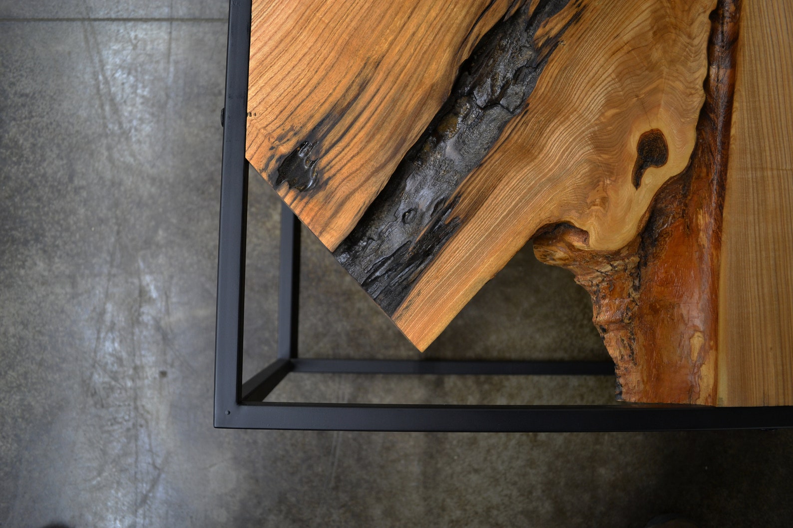 Unique Metal Live Edge Industrial Style Coffee Table - Etsy