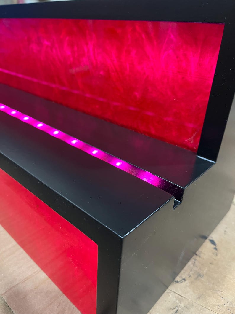 Epoxy Panel, Bottle Bar Riser, LED Lights, 46" Tiered Liquor Display ...